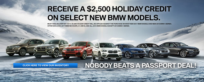 Receive a $2,500 Holiday Credit on new BMW models at Passport BMW ...